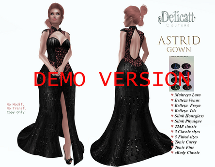 Second Life Marketplace - Delicatt Couture - DEMO - Astrid gown Mermaid ...